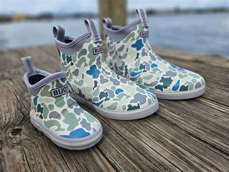 Mens White Duck Camo Buoy Boots