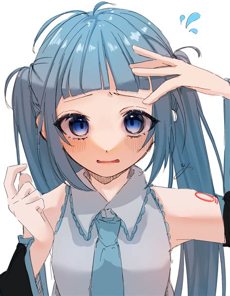 Safebooru 1girl Aqua Hair Bare Shoulders Blue Eyes Close Up Collared