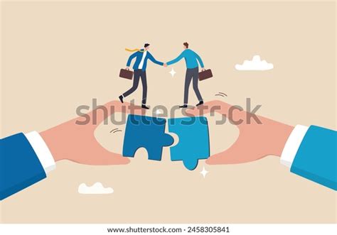Partnership Teamwork Collaboration Success Solve Jigsaw Stock Vector Royalty Free 2458305841