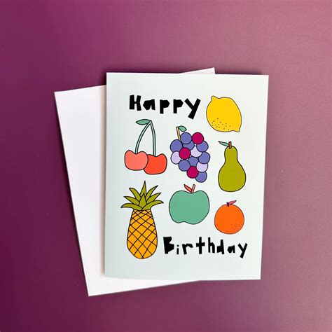 Mixed Fruit Happy Birthday Greeting Card Majestik Magnolia