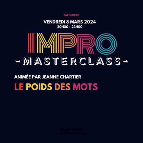 Masterclass Jeanne Chartier Paris Impro