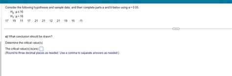Solved Consider The Following Hypotheses And Sample Data Chegg