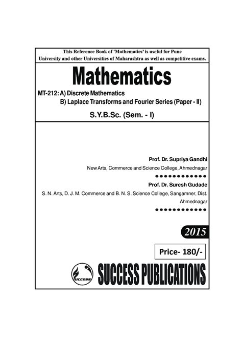Download Discrete Mathematics And Laplace Transforms And Fourier Series Pdf Online 2021