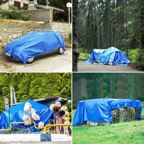 Blue Tarp Camping Multifunction Tarp Camping Shelter Blue