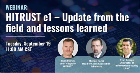Healthplan Data Solutions On Linkedin Webinar Hitrust E1 Update From The Field And Lessons