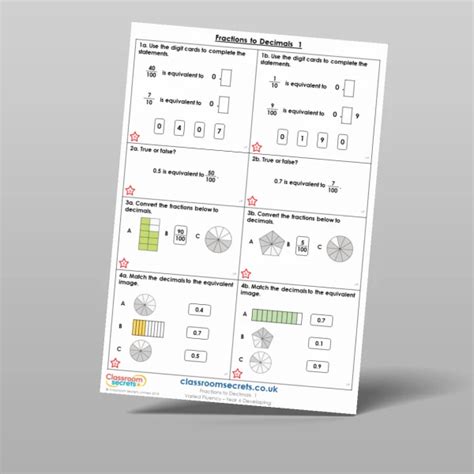 Year 6 Fractions To Decimals 1 Varied Fluency Resource Classroom Secrets