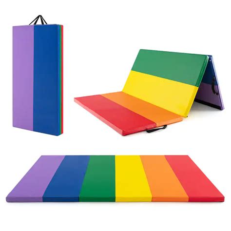 Costway Tri Folding Gymnastics Mat 6 X 4 Tumbling Mat With Carrying