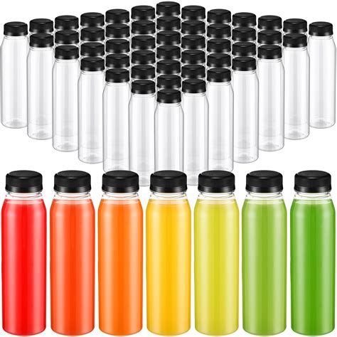 Uiifan 48 Pcs 10 Oz Plastic Juice Bottles Bulk 300 Ml Clear