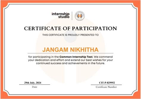 Nikhitha Jangam On Linkedin Commoninternshiptest Certification Professionaldevelopment