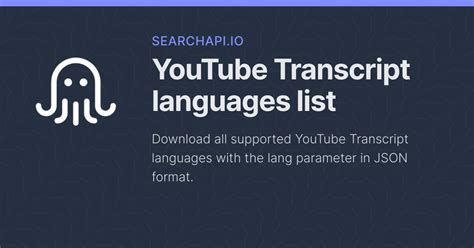 youtube transcript languages list