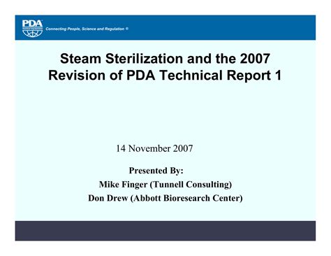 Steam Sterilization 2007 Revision PDA TR1