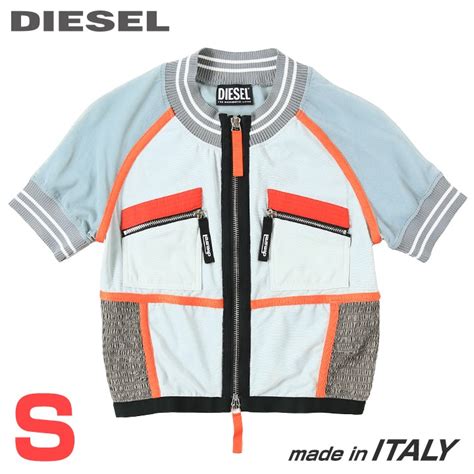 【楽天市場】★diesel ディーゼル レディース★スリムフィット ストレッチ 透け感 切替 半袖ジップアップtシャツ カットソー【t Toky】【サイズs】【グレー系】die L T F4