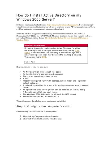 active directory instal at ion pdf domain name system active