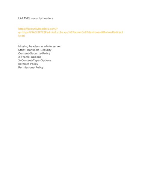 Laravel Security Headers Pdf Business