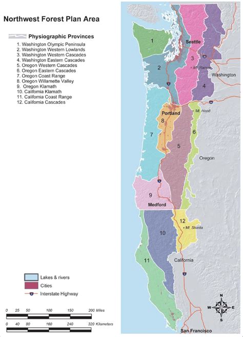 Terrestrial Physiographic Provinces Of The Northwest Forest Plan Area