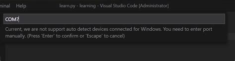 Lots Of Issues In Windows Serial Port Ampy Issue Dphans Micropython Ide Vscode GitHub