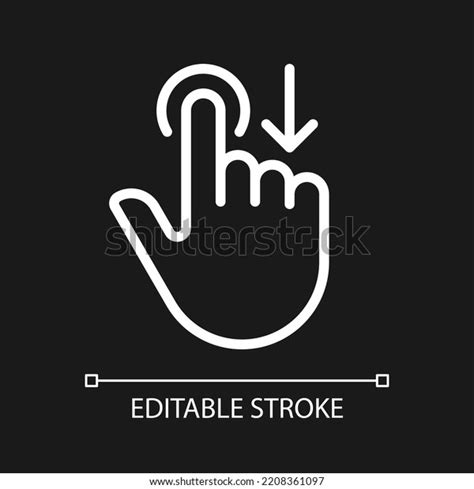 Move Downwards Pixel Perfect White Linear Stock Vector Royalty Free 2208361097 Shutterstock
