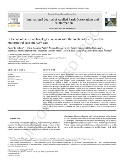 Pdf Detection Of Buried Archaeological Remains With The Combined Use Of Satellite