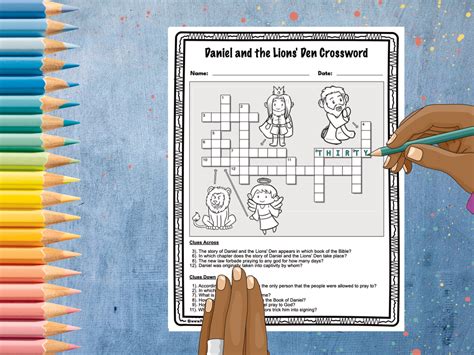 Daniel And The Lions Den Crossword Puzzle Printable Made By Teachers