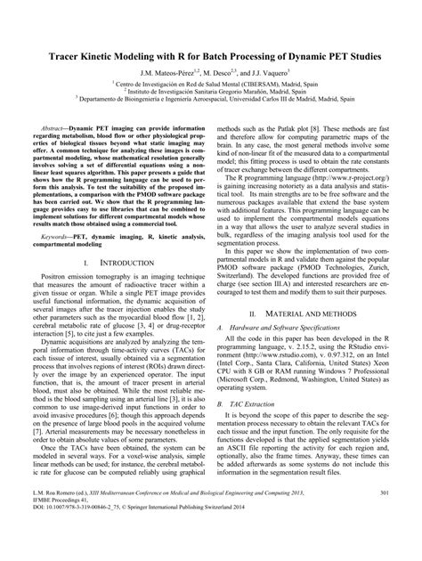 Pdf Tracer Kinetic Modeling With R For Batch Processing Of Dynamic