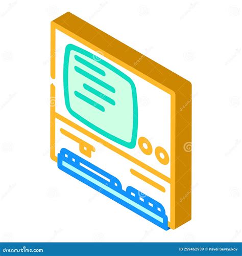 Computer Pc Old Gadget Isometric Icon Vector Illustration Stock Illustration Illustration Of