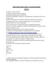 Data Structure Question Bank DATA STRUCTURE USING C QUESTION BANK UNIT Q What Is A Data