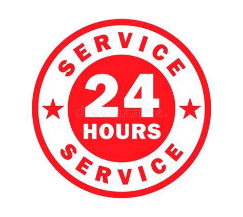 24 7 Service Open 24 H Hours A Day And 7 Days A Week Circle Stamp Icon Shop Support Logo Symbol