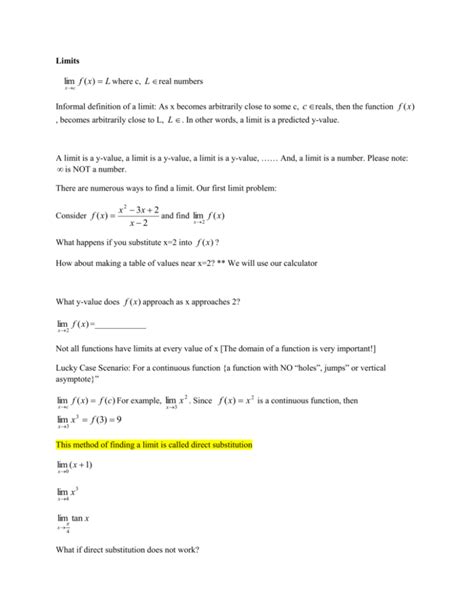 Finding Limits Using Tables And Graphs