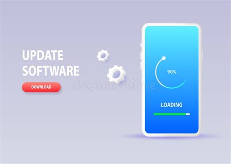 Software Update On Smartphone Screen Downloading And Updating The