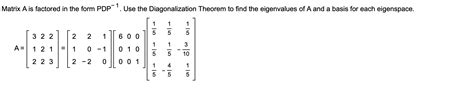 Solved Matrix A ﻿is Factored In The Form Pdp 1 ﻿use The