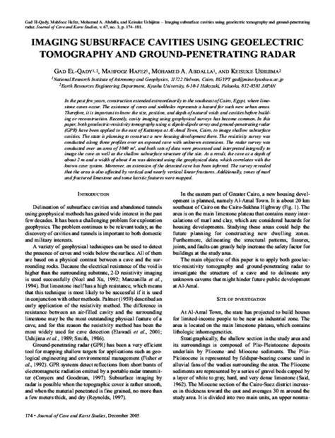 Pdf Imaging Subsurface Cavities Using Geoelectric Tomographyand Ground Penetrating Radar