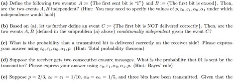 Solved At Each Time The Transmitter Sends A Bit Either 0