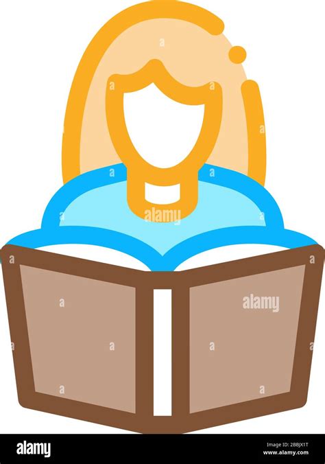 Reading Girl Icon Vector Outline Illustration Stock Vector Image And Art
