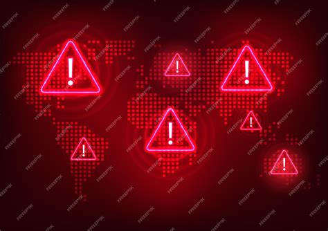 premium vector notification technology a world map with an alert