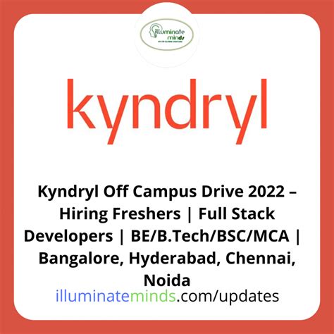 Kyndryl Off Campus Drive 2022 Hiring Freshers Full Stack Developers Bebtechbscmca