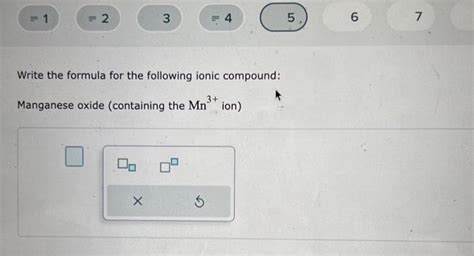 Solved Write The Formula For The Following Ionic Compound