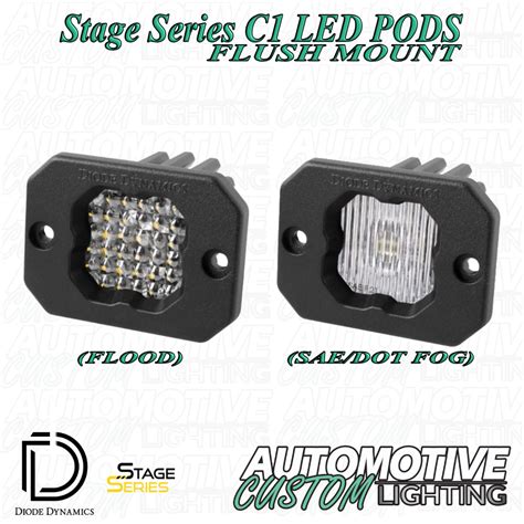 Stage Series C1 White Flush Mount Led Pod Pair Automotive Custom