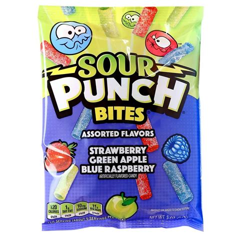 Sour Punch Bites Assorted Flavors Chewy Candy 4oz Bag