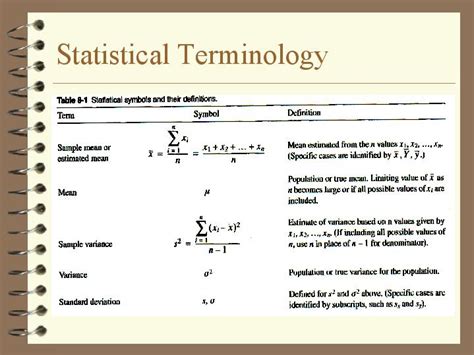 Statistical Terminology