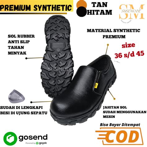 Jual Sepatu Safety Slip On Pria Wanita Sefti Kitchen Septi Shoes Ujung Besi Septy Slop Savety