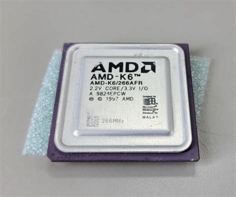 AMD-K6-266AFR K6 266 MHZ 266AFR Very Rare Vintage Processor CPU Win 95 ...