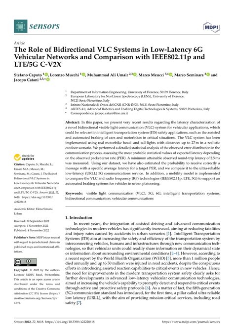 Pdf The Role Of Bidirectional Vlc Systems In Low Latency 6g Vehicular Networks And Comparison