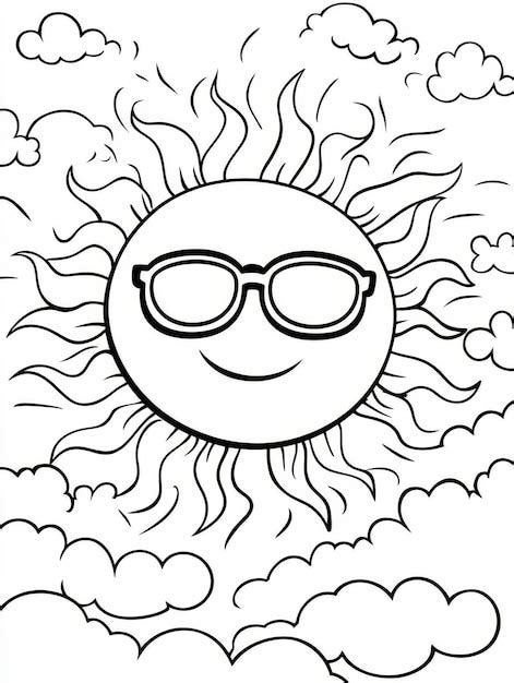 Summer Sun Coloring Page Pictures Freepik