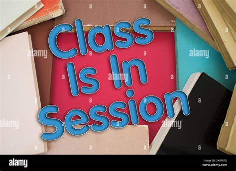 Class Is In Session Word In Opened Book With Vintage Natural Patterns