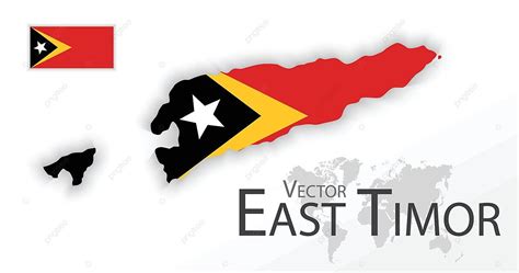 East Timorflag Map Transportationtourism Dili Landmark Illustration
