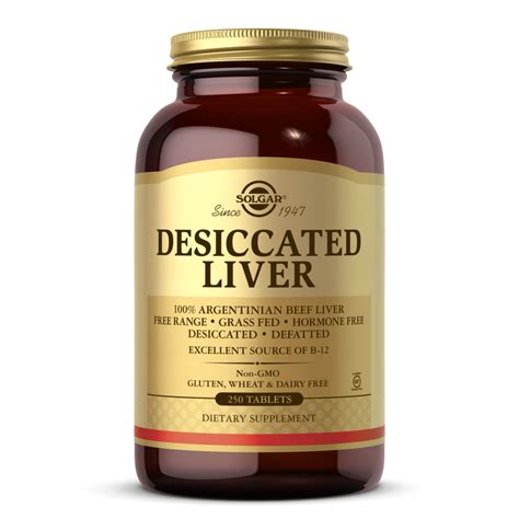 Solgar Desiccated Liver Tablets 250 Tab M And M Vitamins Llc