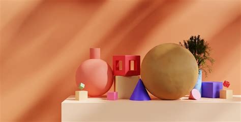 Premium Photo 3d Random Illustration A Collection Of Objects With A