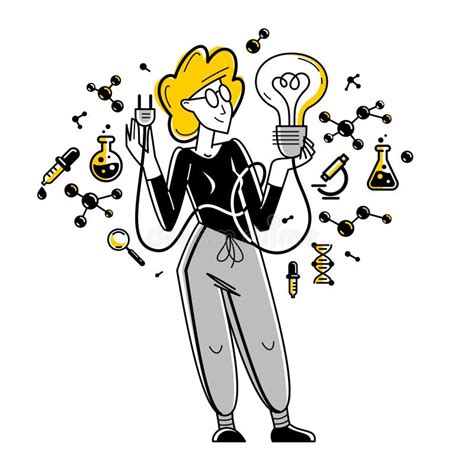 Scientist Discovering Science Theory And Making Experiments Vector