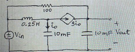 solved given a circuit find it s transfer function and