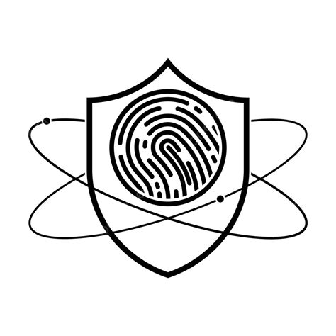 Vector Illustration Of A Biometric Data Protection Symbol Fingerprint Icon On A Shield Vector